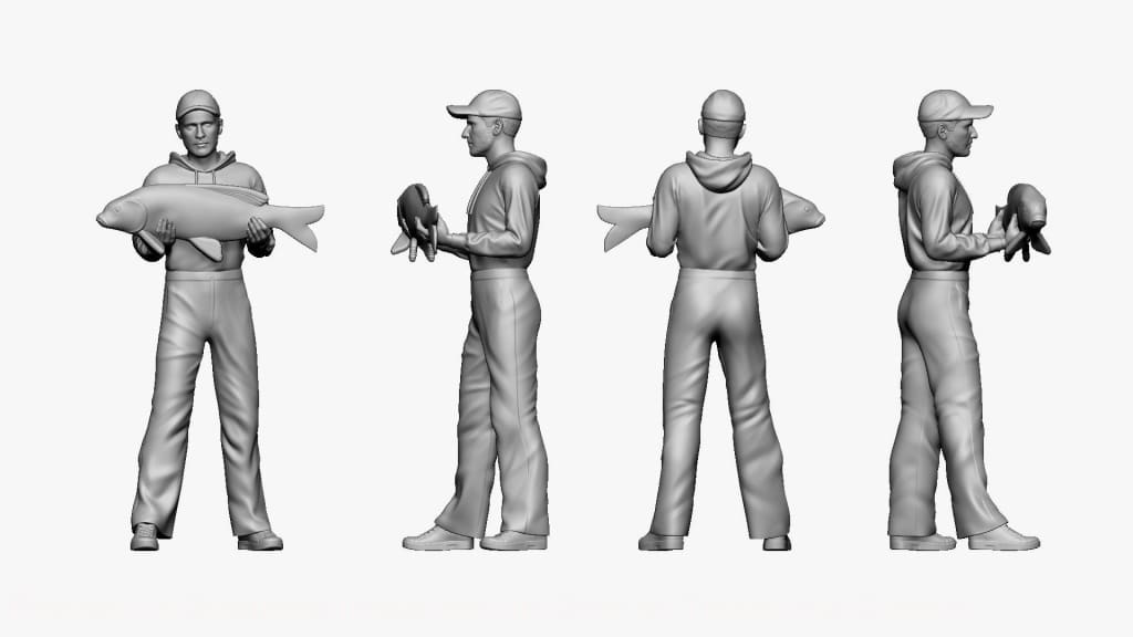 MM286 Fisherman and fish – Spinneyworld